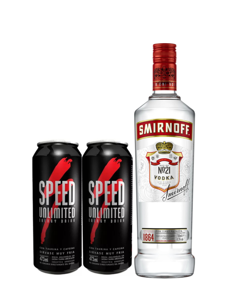 Smirnoff 700 mL + 2 Energizante Speed 473 mL – Defensores del Escabio